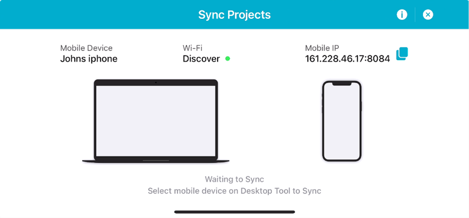 Check Out a Project to a Mobile Device using Wi-Fi Sync