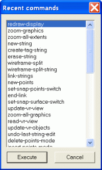 Recent Commands Dialog