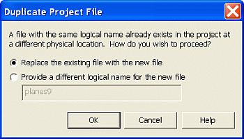 Project Files Control Bar
